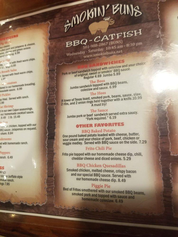 Menu at Smokin' Buns BBQ, Jacksonville