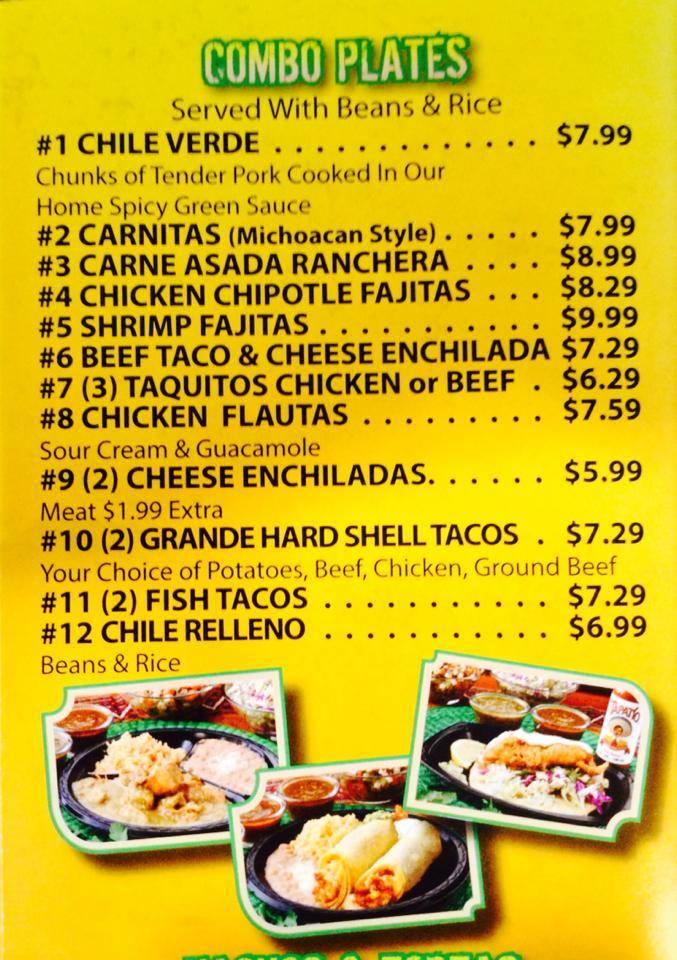Menu at Baja Taco Village Mexican Grill restaurant, Yucaipa, Oak Glen Rd