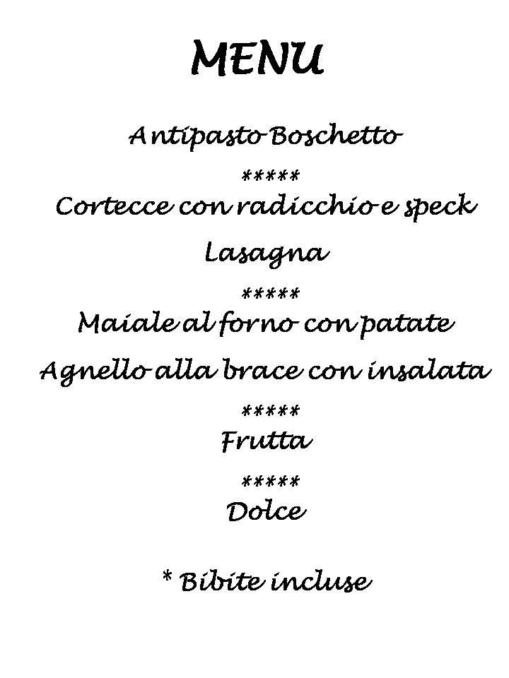 Menu at Ristorante Pizzeria Il Boschetto, Savoia di Lucania, C/da Acqua ...