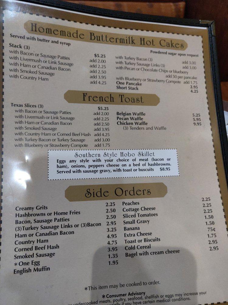 Menu at Tryon House Restaurant, Charlotte, 130 Eastway Dr