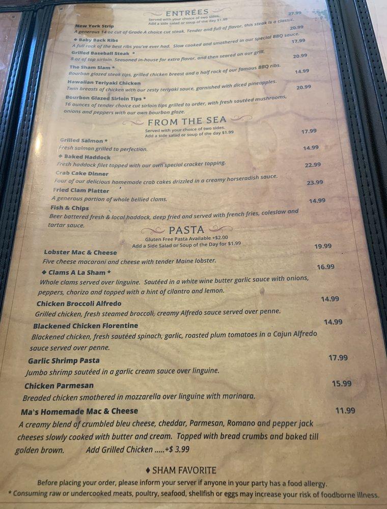 Menu at The Haversham restaurant, Westerly