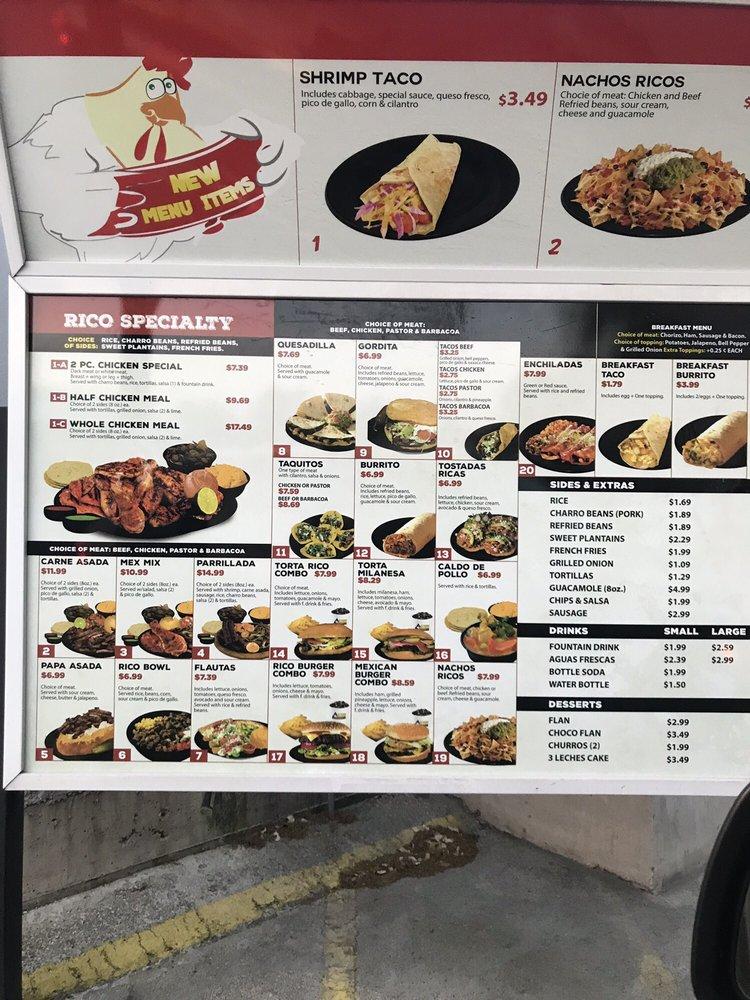 Menu at El Pollo Rico # 7 restaurant, New Braunfels, N BUSINES