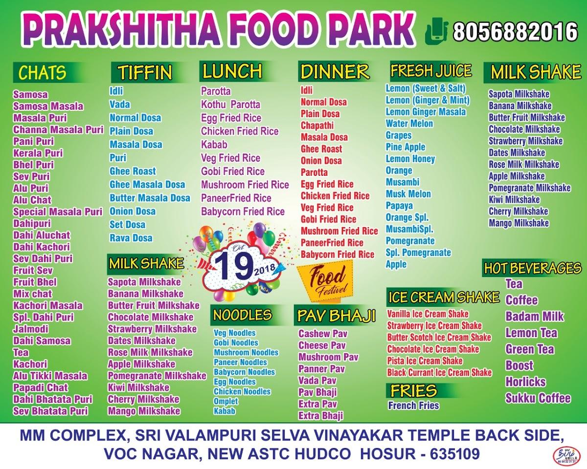 Menu at HOTEL USHA, Hosur