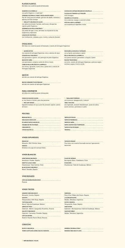 Menu at Le Pain Quotidien cafeteria, Mexico City, Monterrey 104
