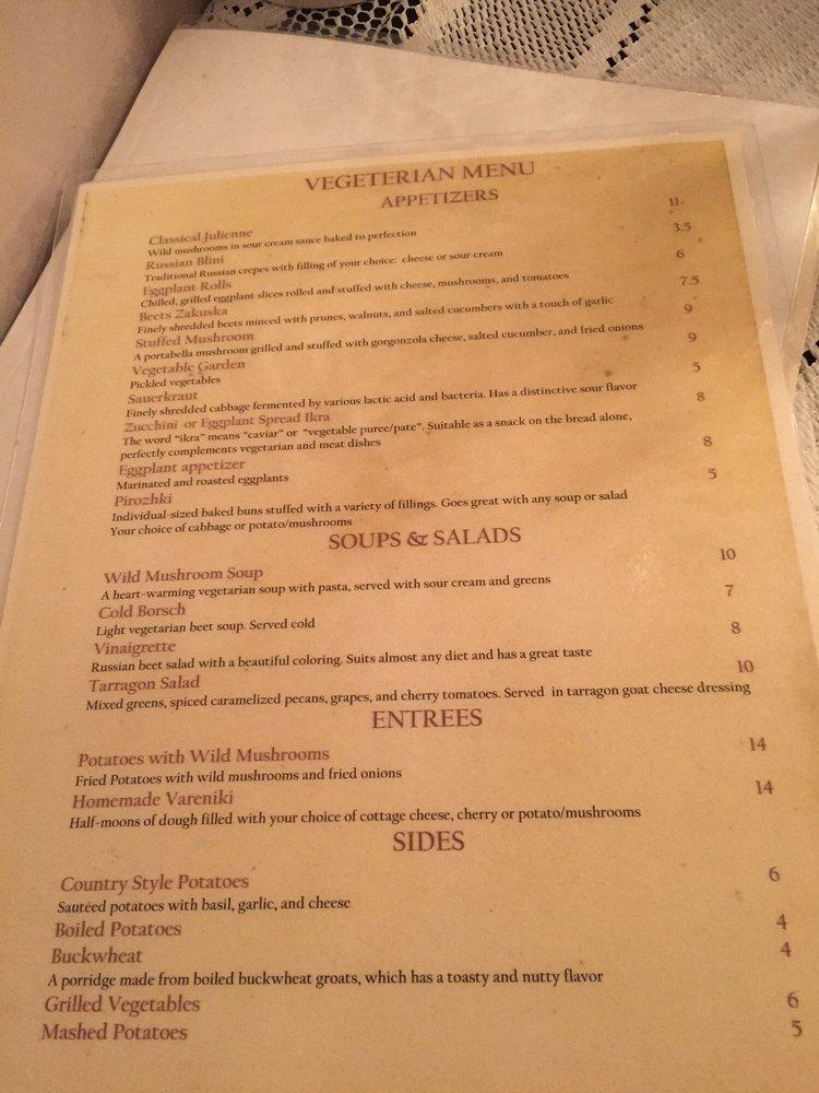 Menu at Russian House pub & bar, Austin