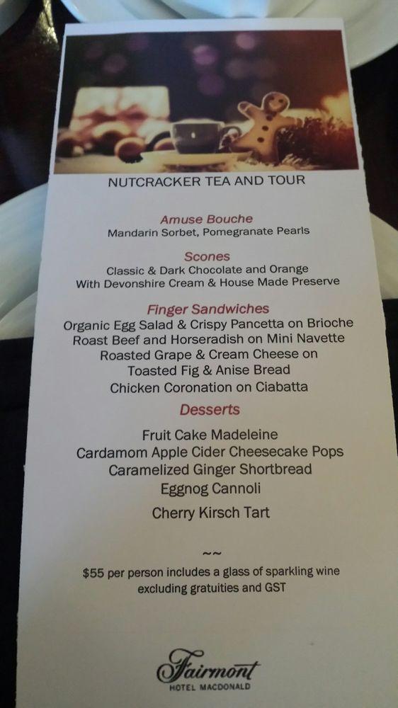 Menu at HARVEST ROOM restaurant, Edmonton, 100 St NW