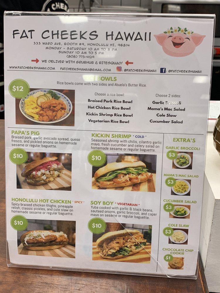 Menu at Fat Cheeks restaurant, Honolulu
