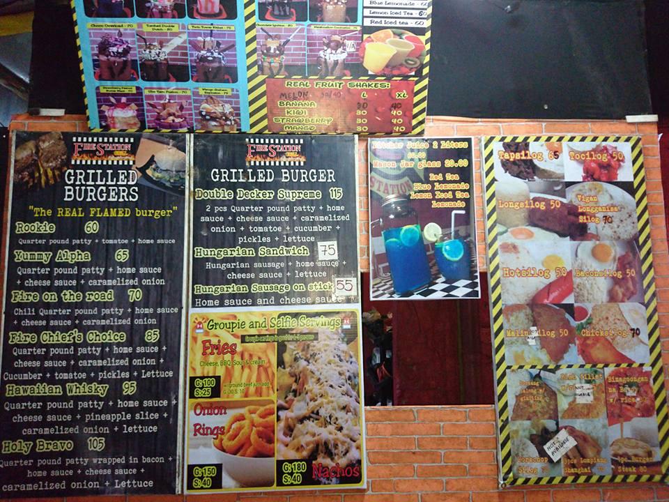 Menu at Fire Station Grill restaurant, Pasig