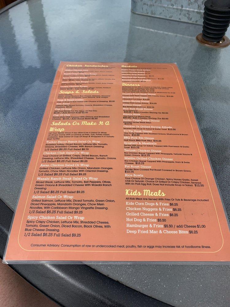 Menu at Lakefront Bar & Grill, Cascade
