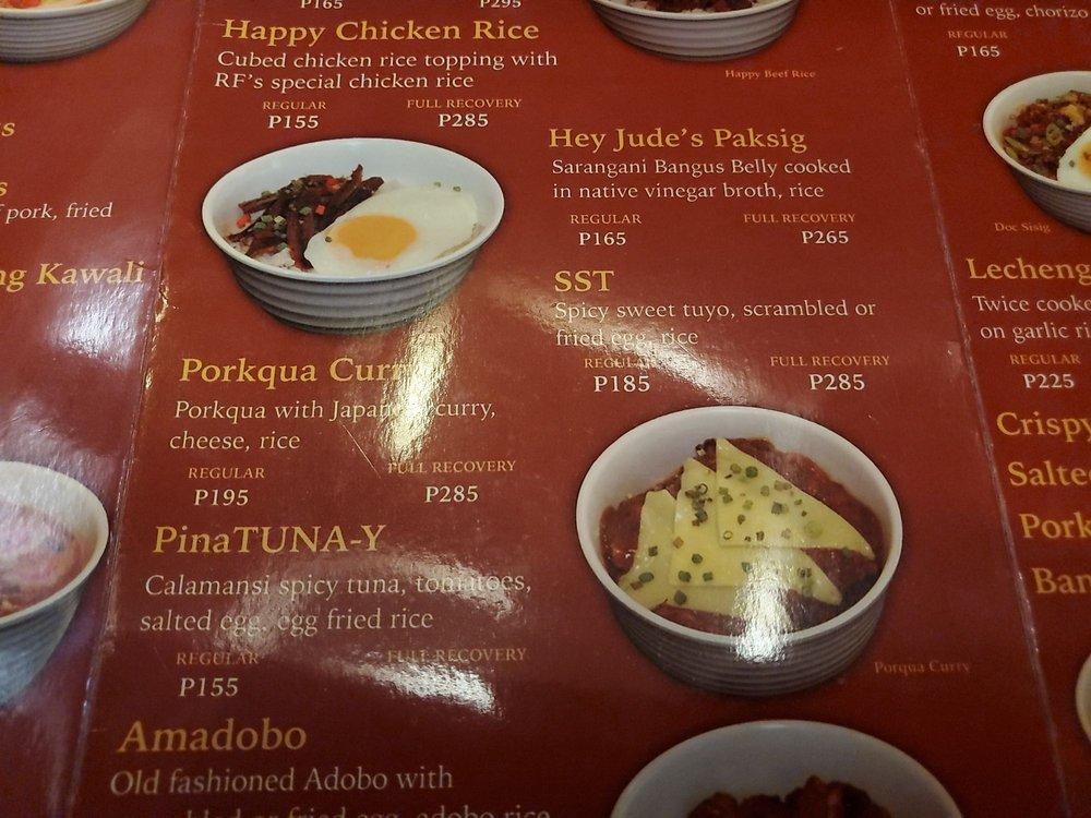 Menu at Recovery Food, Taguig, 32nd Street