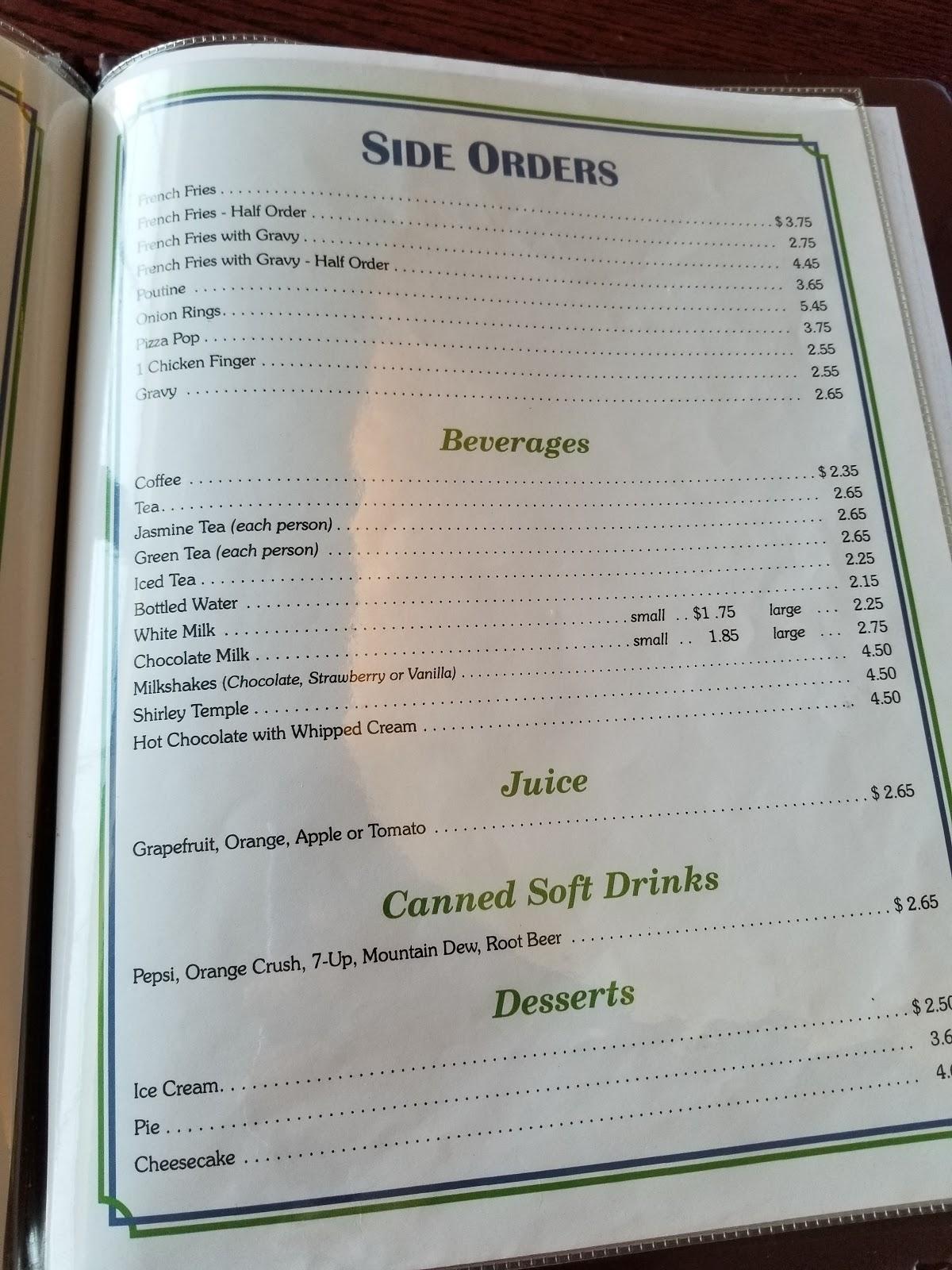 Menu at Gan's Kitchen restaurant, Niverville
