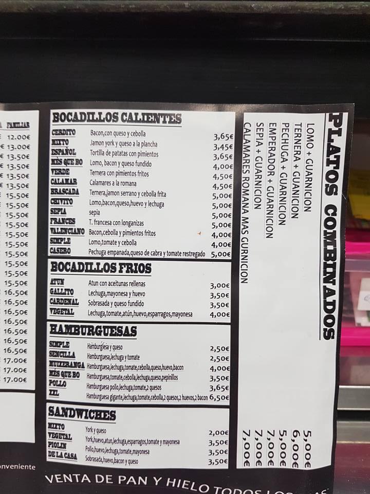 Carta de comida rápida Més Que Bo, Algemesí