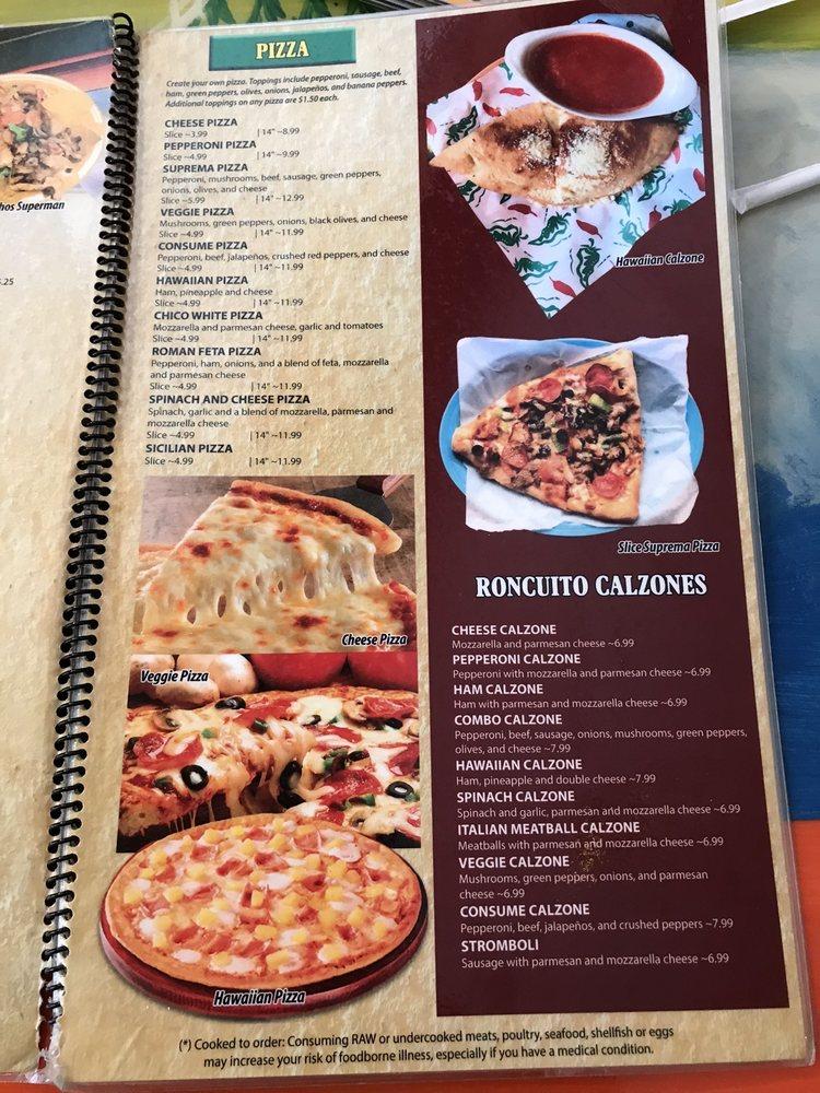 Menu at Sazon Mexican Restaurant, Williamson