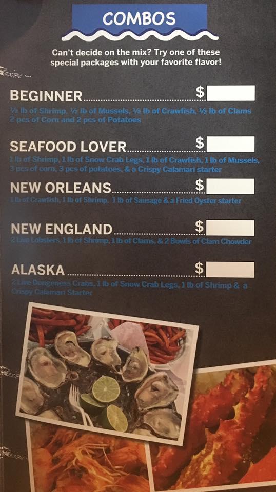 Menu at Seafood Shake pub & bar, Cleveland Heights