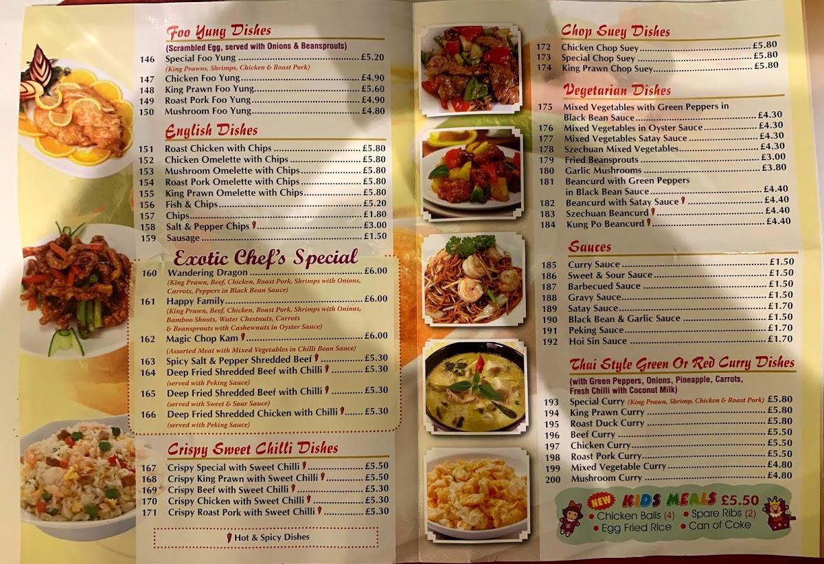 Menu at Wharncliffe Side Chinese fast food, Sheffield