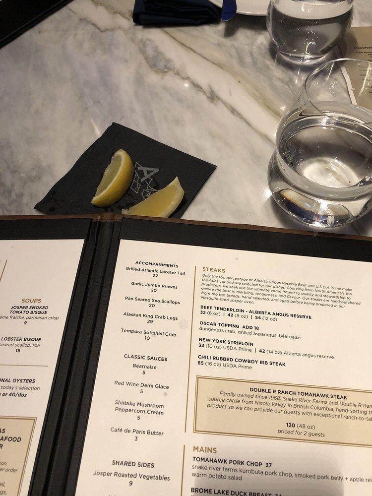 Menu at Atlas Steak + Fish pub & bar, Burnaby