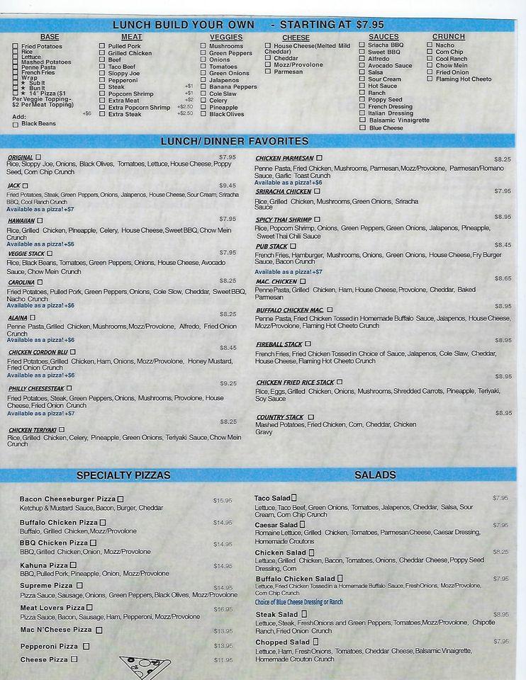 Menu at Haystacks restaurant, Lima, N Cable Rd