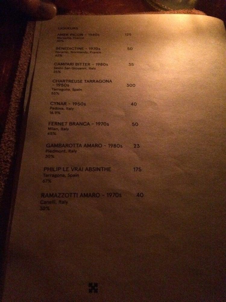 Menu at The Milk Room pub & bar, Chicago