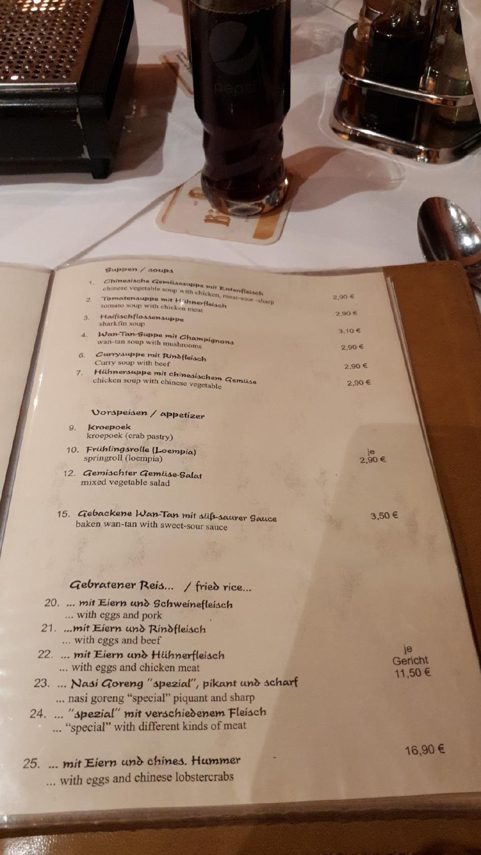 Speisekarte von Thai-China Restaurant Tu, Warburg
