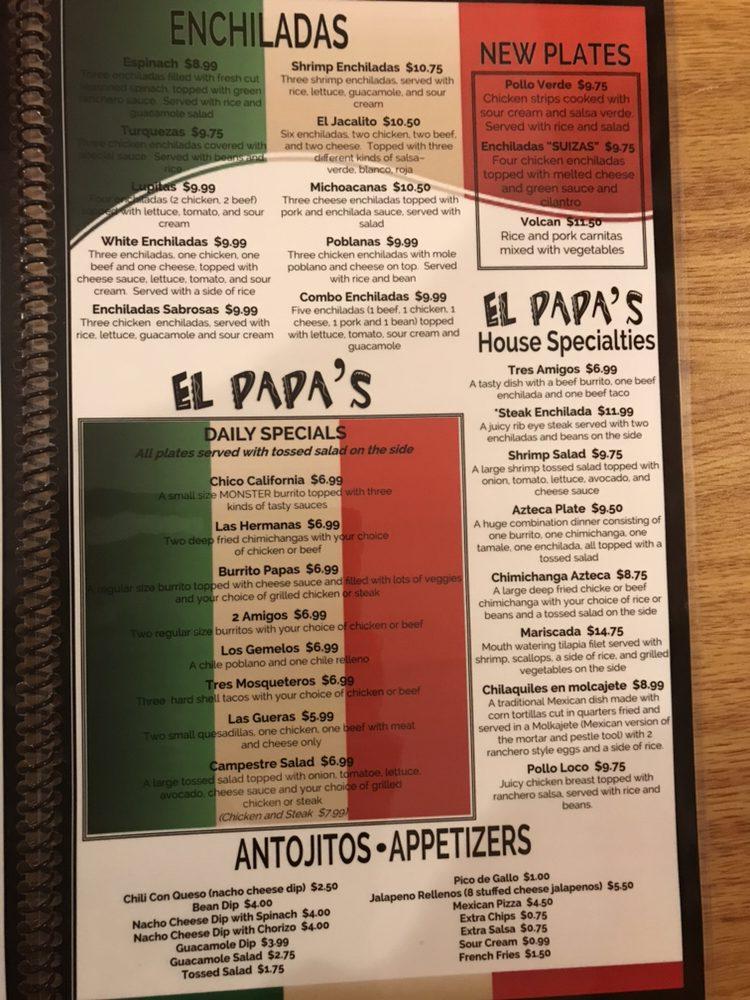 Carta de Agavero Mexican Restaurant, Cuyahoga Falls