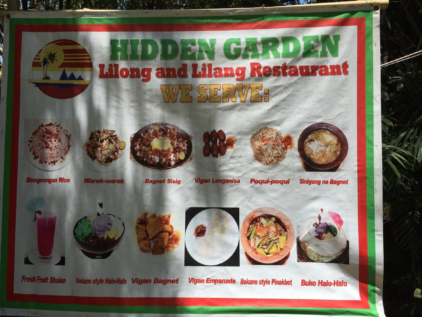 Menu at Lilong & Lilang Coffee Shop cafe, Vigan City