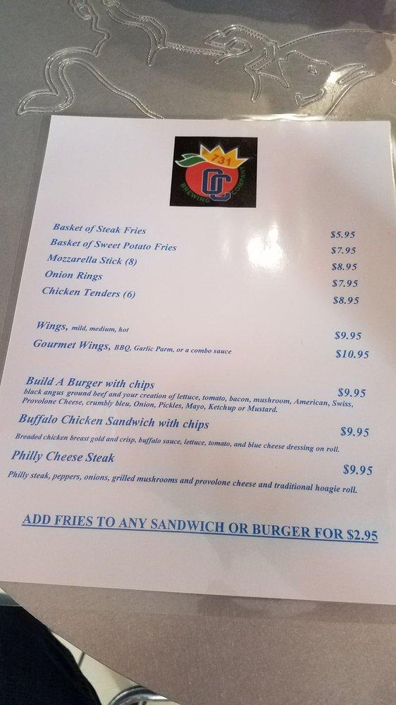 Menu at Orange Crate Brewing Company pub & bar, Syracuse