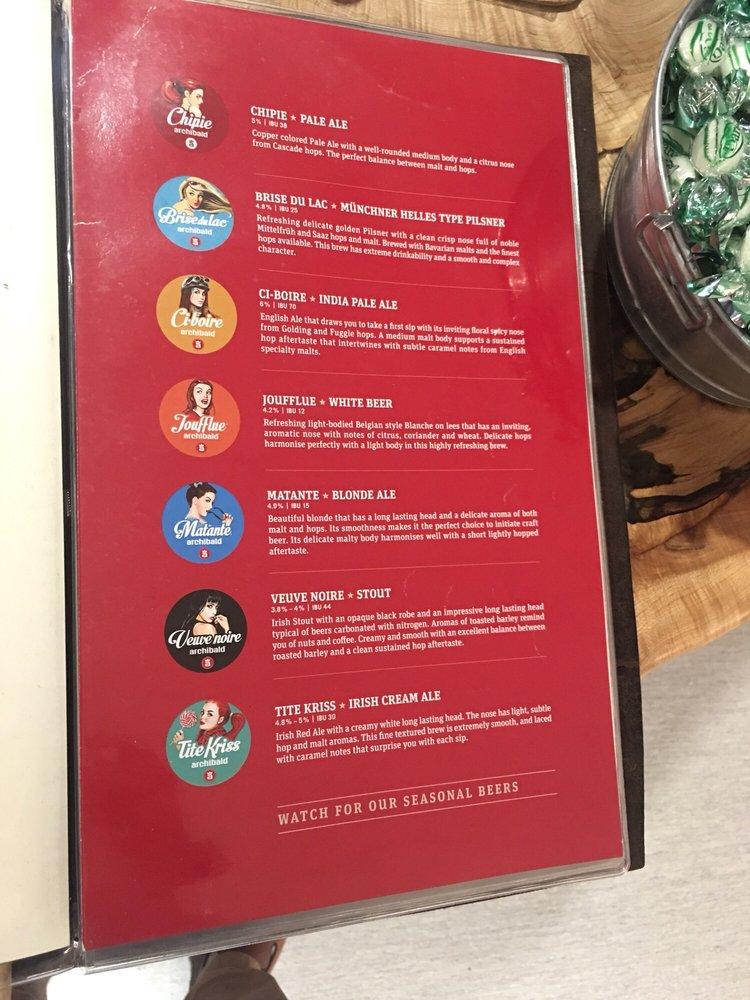 Menu at Archibald Microbrasserie - Resto-Pub Aéroport de Montréal ...