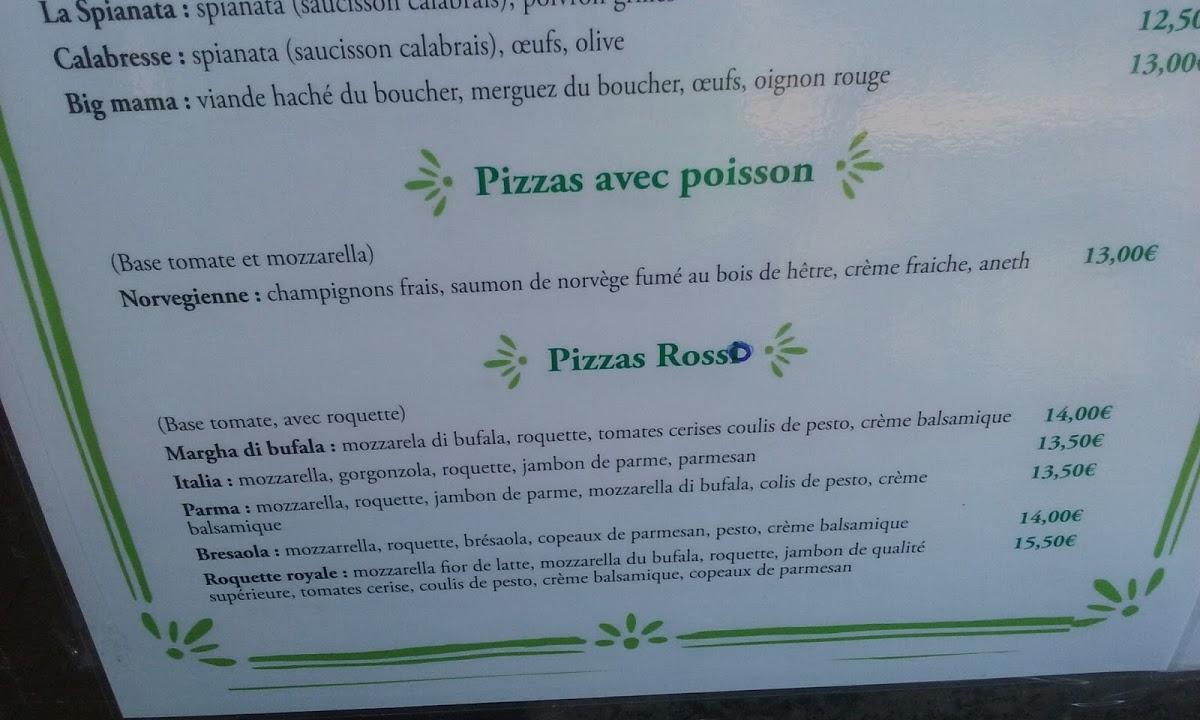 Menu au COTTA PIZZA pizzeria, Le Mans