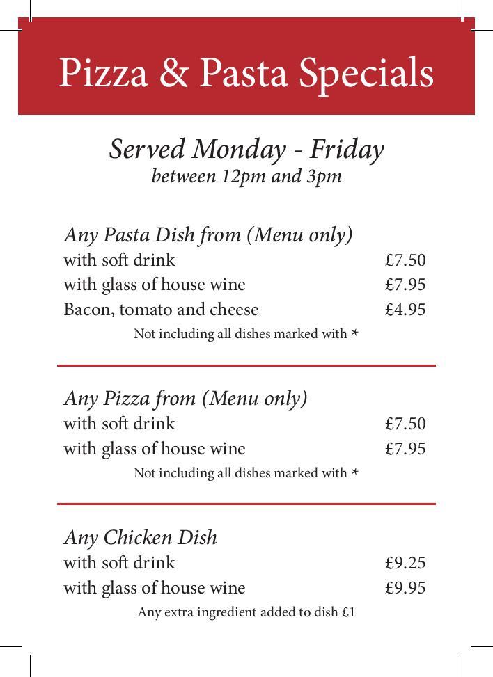 Menu at Julius Caesar Italian Restaurant, Gravesend