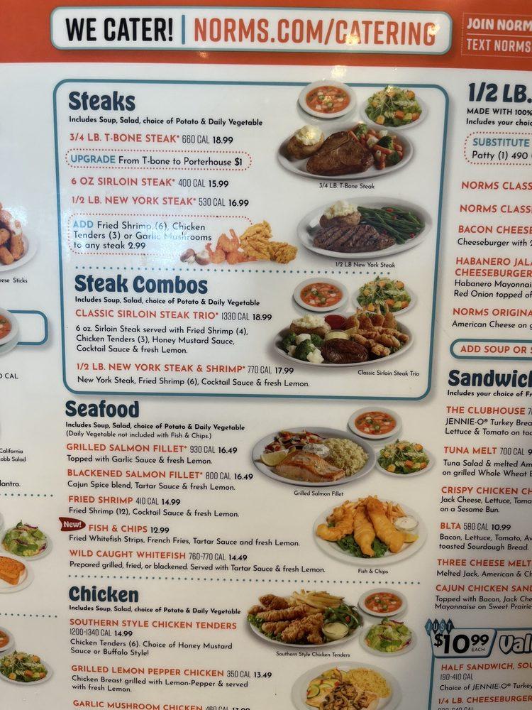 Menu at NORMS Restaurant, Rialto, W Renaissance Pkwy