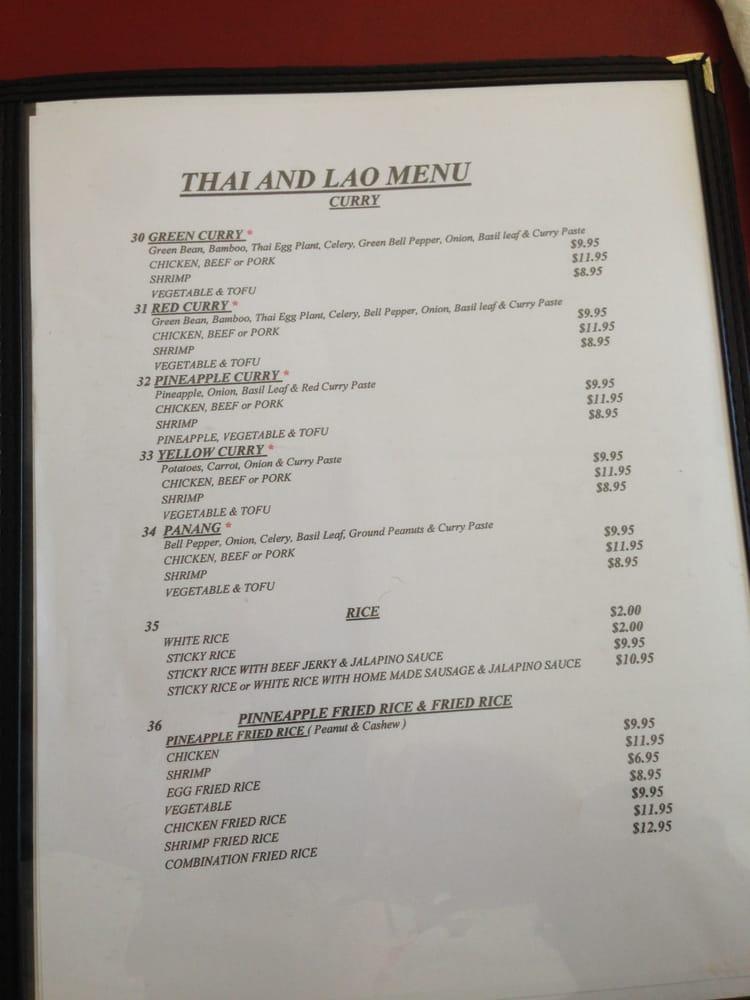 Menu at Suvans Kitchen restaurant, Lompoc