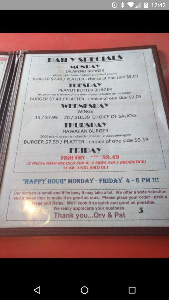 Menu at Amber Inn Bar & Grill, Eau Claire