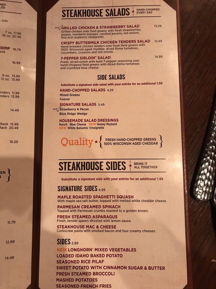Menu at LongHorn Steakhouse, Westland, Warren Rd
