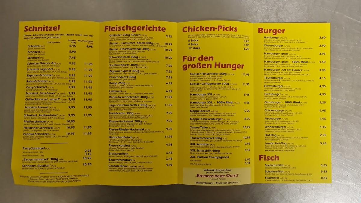 Speisekarte von Lüssumer Schnellimbiss fast Food, Bremen