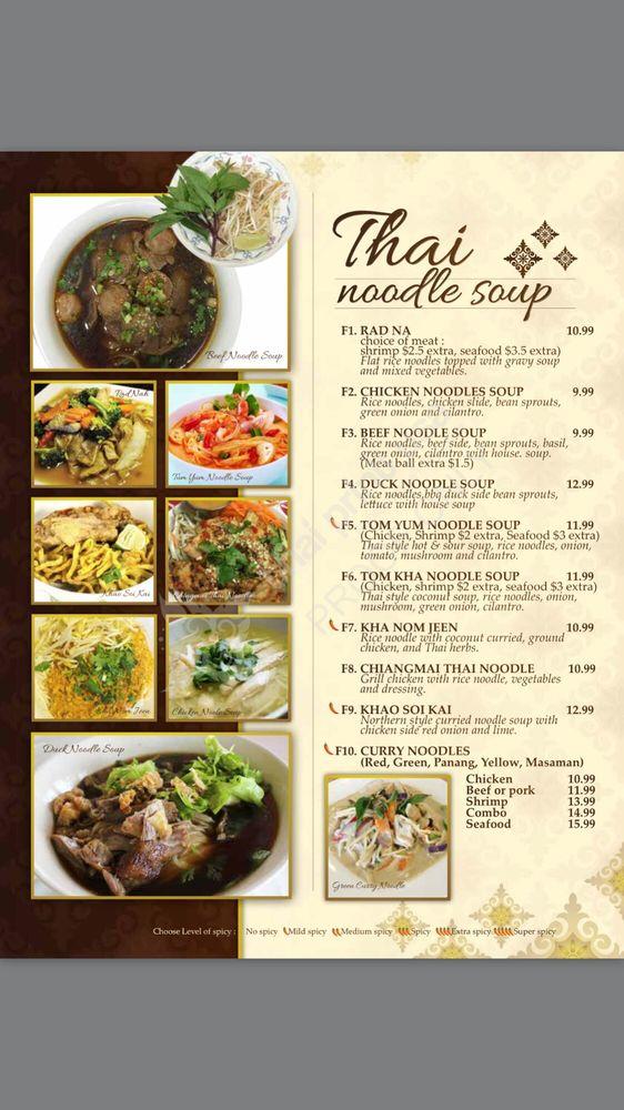 Menu at Chiangmai Thai Kitchen Tyler restaurant, Tyler