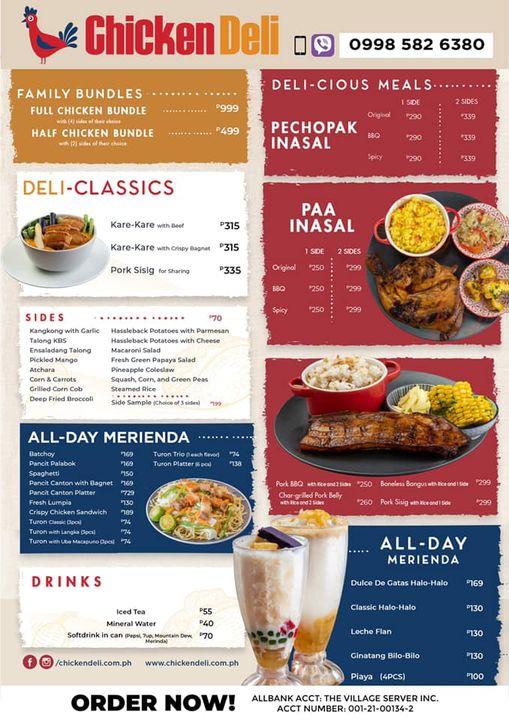 Menu at Chicken Deli restaurant, Bacoor, Bacoor Blvd