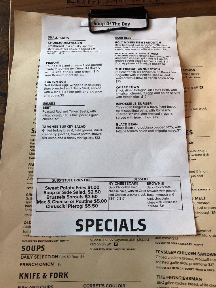 Menu at Colter Bay pub & bar, Buffalo