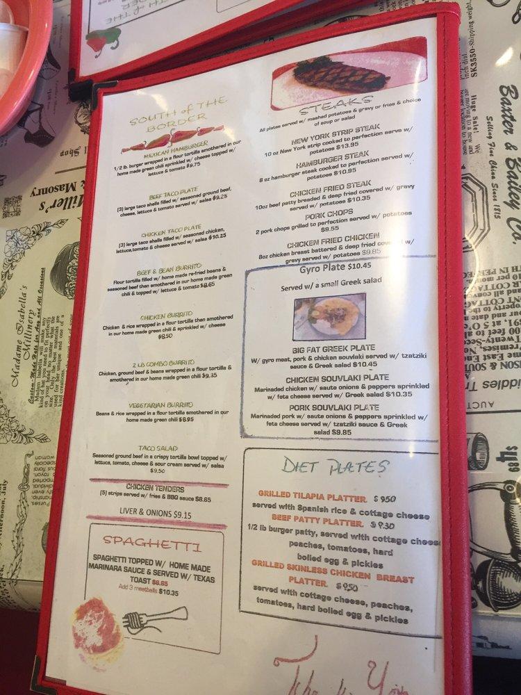 Menu at Red Rooster Cafe, Denver, Washington St