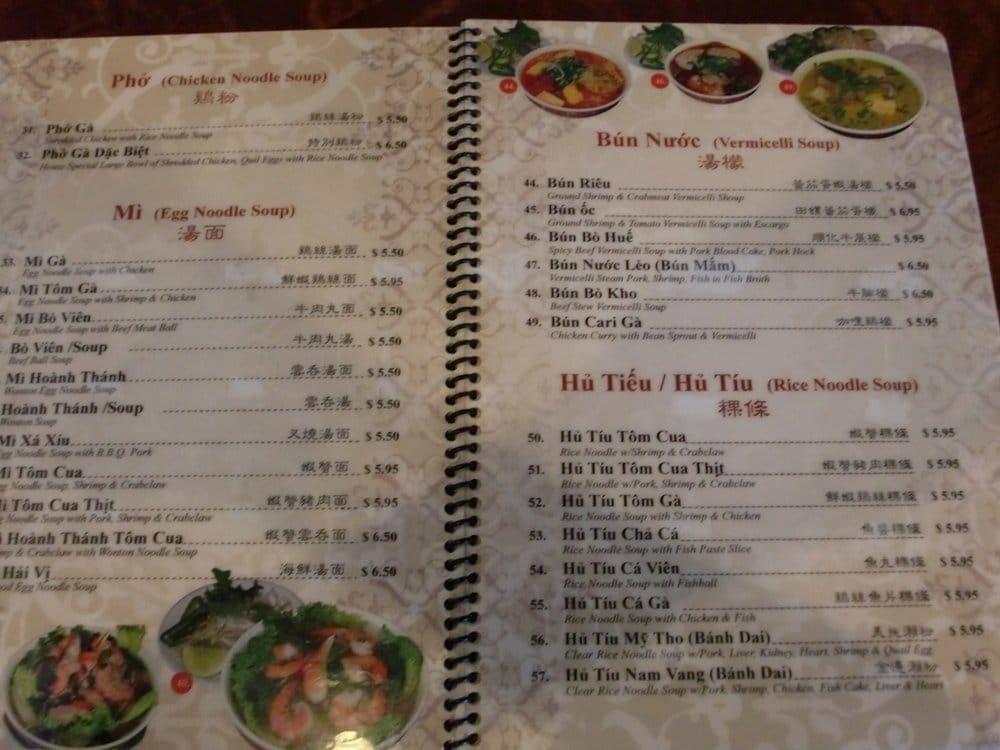 Menu at Saigon Eden restaurant, San Gabriel, 980 E Las Tunas Dr # C
