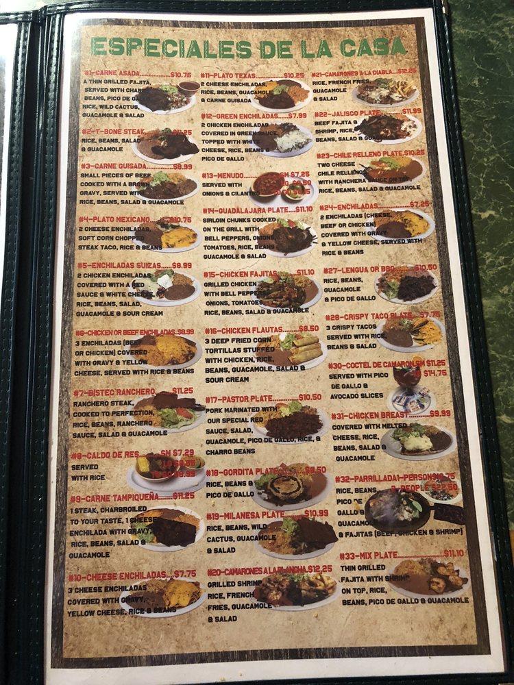 Menu at Taqueria Guadalajara restaurant, Levelland, 101 College Ave