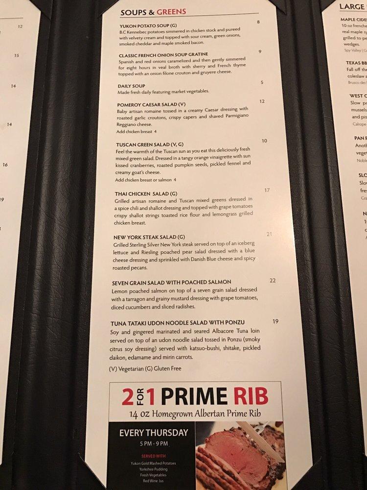Menu at The Office restaurant, Grande Prairie, 100 St