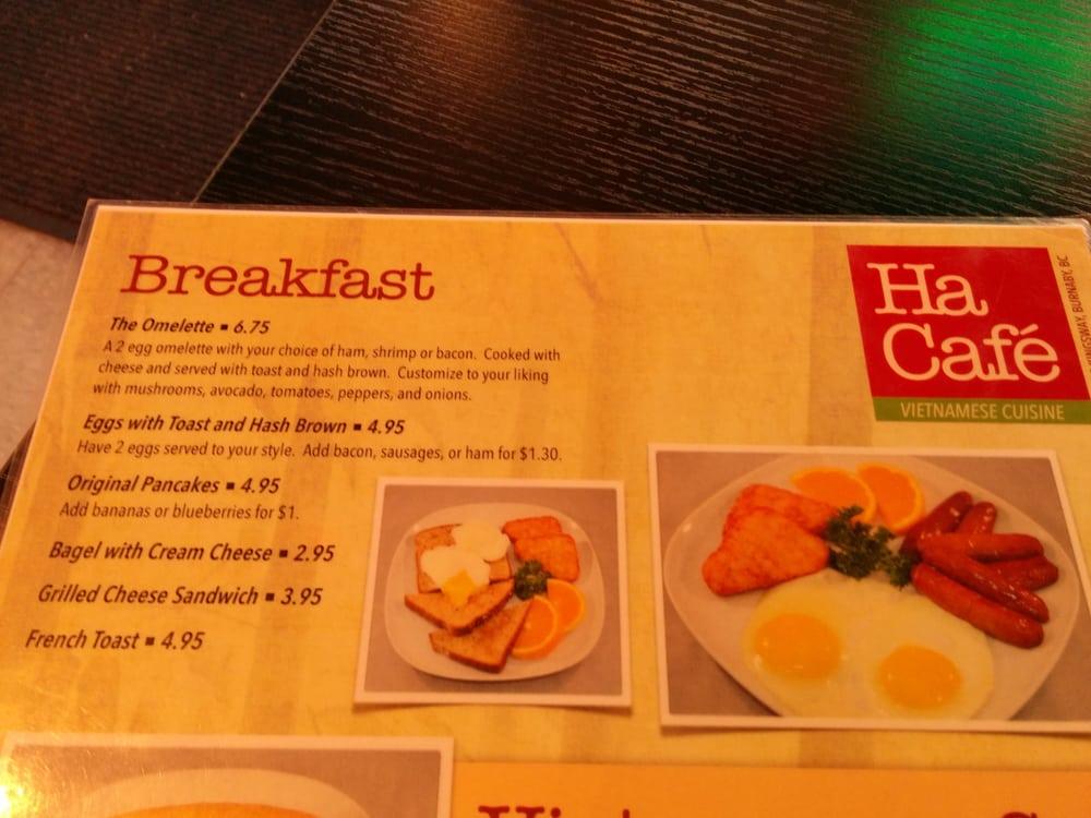 Menu at Ha Cafe, Burnaby
