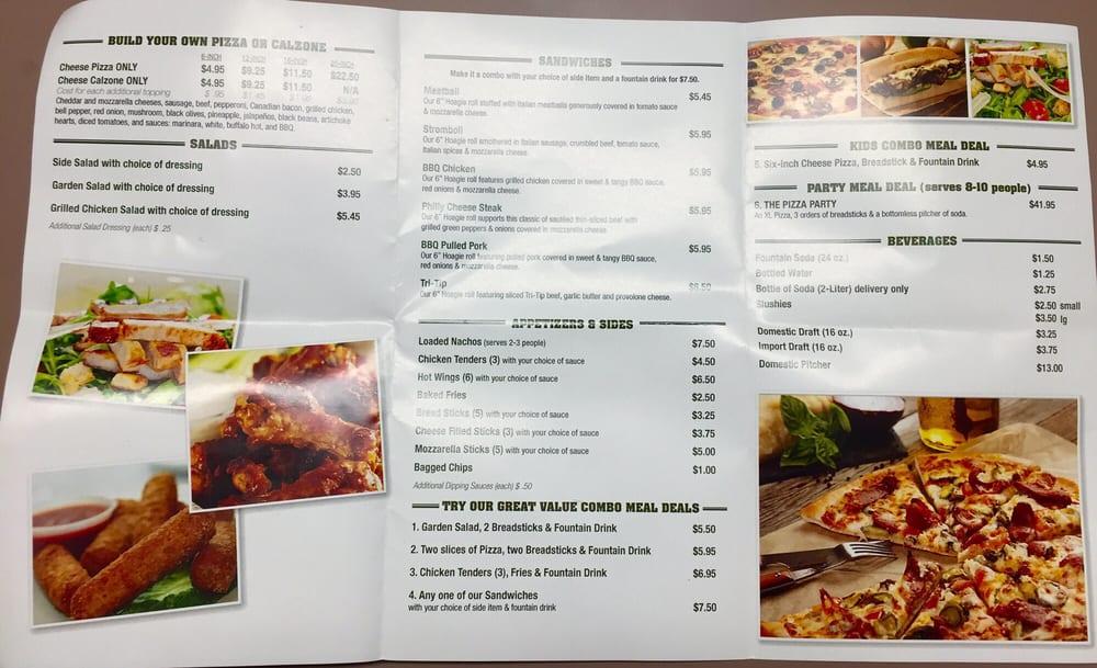 Menu at Kingpin Pizzeria, Fallon Station