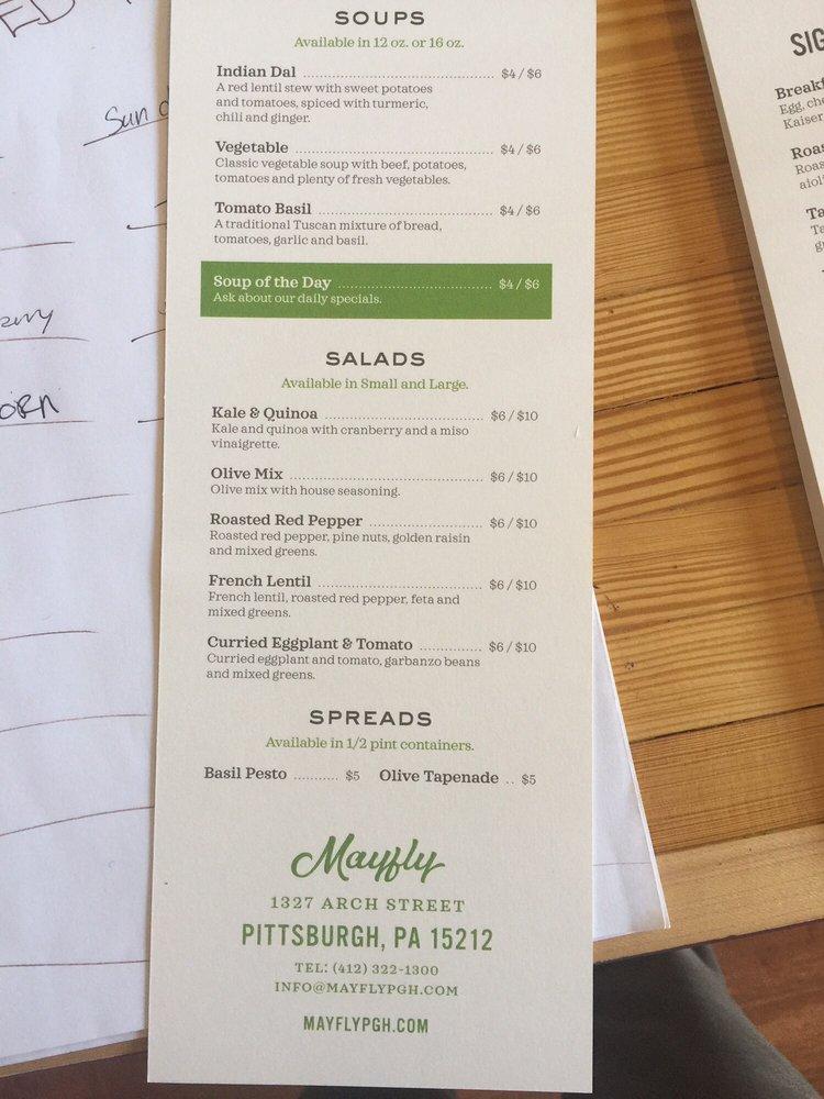 Menu at Mayfly Market and Deli restaurant, Pittsburgh