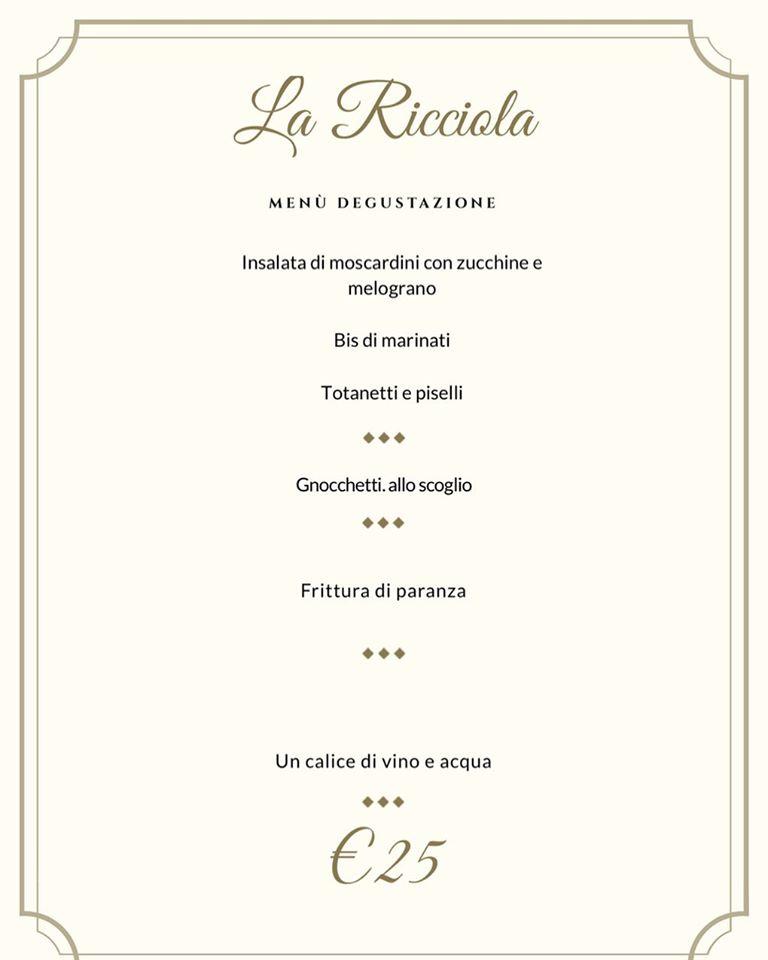 Menu da La Ricciola Roseto degli Abruzzi ristorante, Roseto degli ...