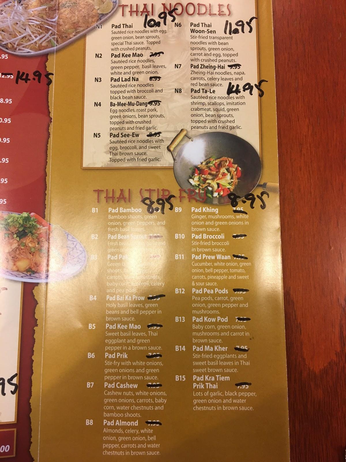 Menu at Golden Buddha Thai Cuisine restaurant, Romeo