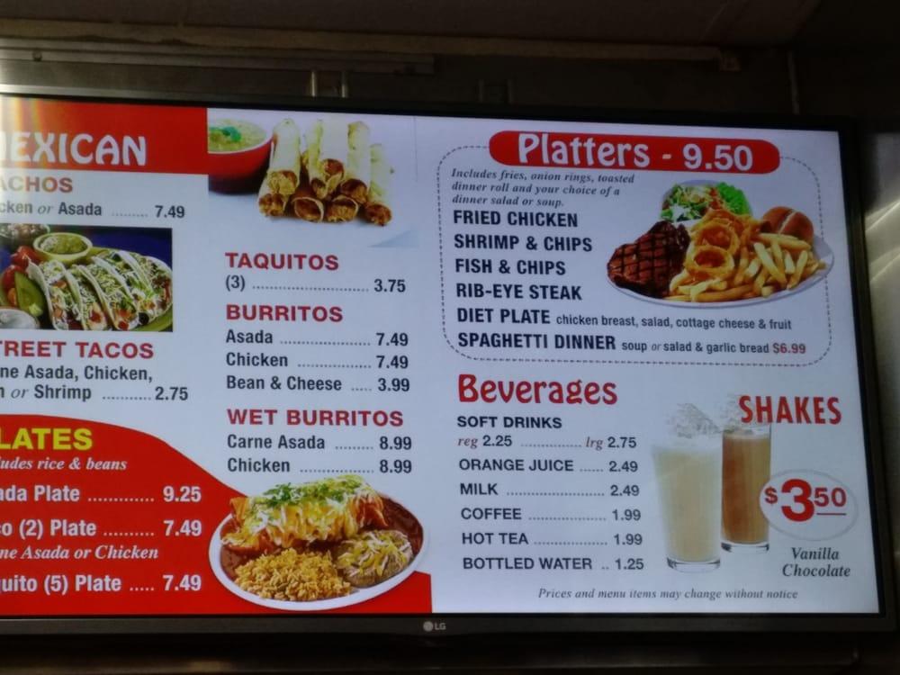 Menu at Victory Diner restaurant, Orange
