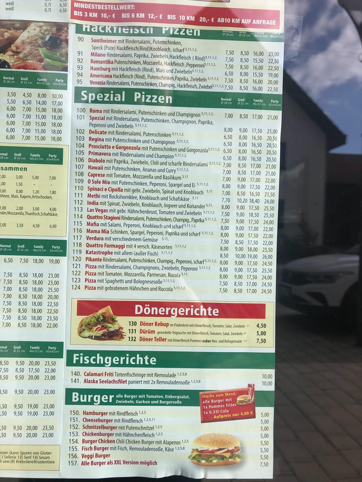 Speisekarte von Sontheimer Pizza Service, Sontheim an der Brenz