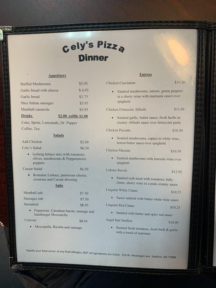 Menu at Delizi Pizza pizzeria, Sulphur