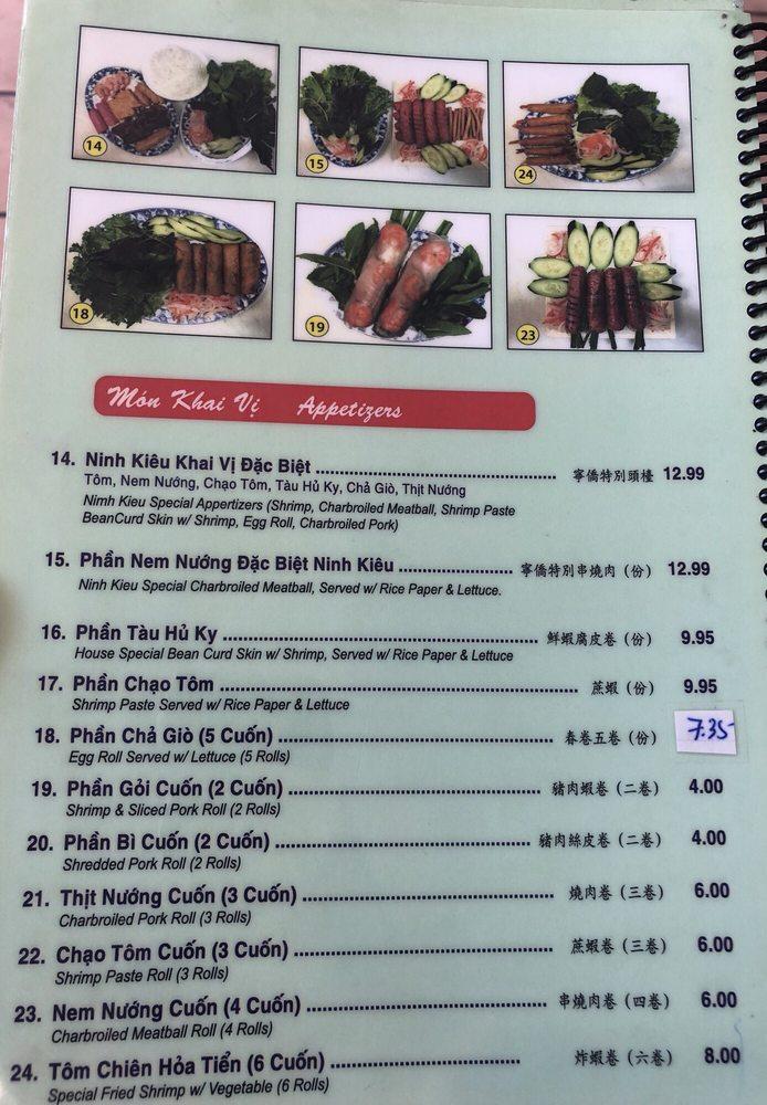 Menu at Com Tam Ninh Kieu restaurant, Rosemead